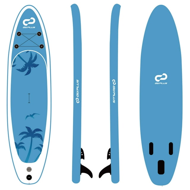 Goplus Large Inflatable SUP Board, Portable Paddle Board with 5D rings ...