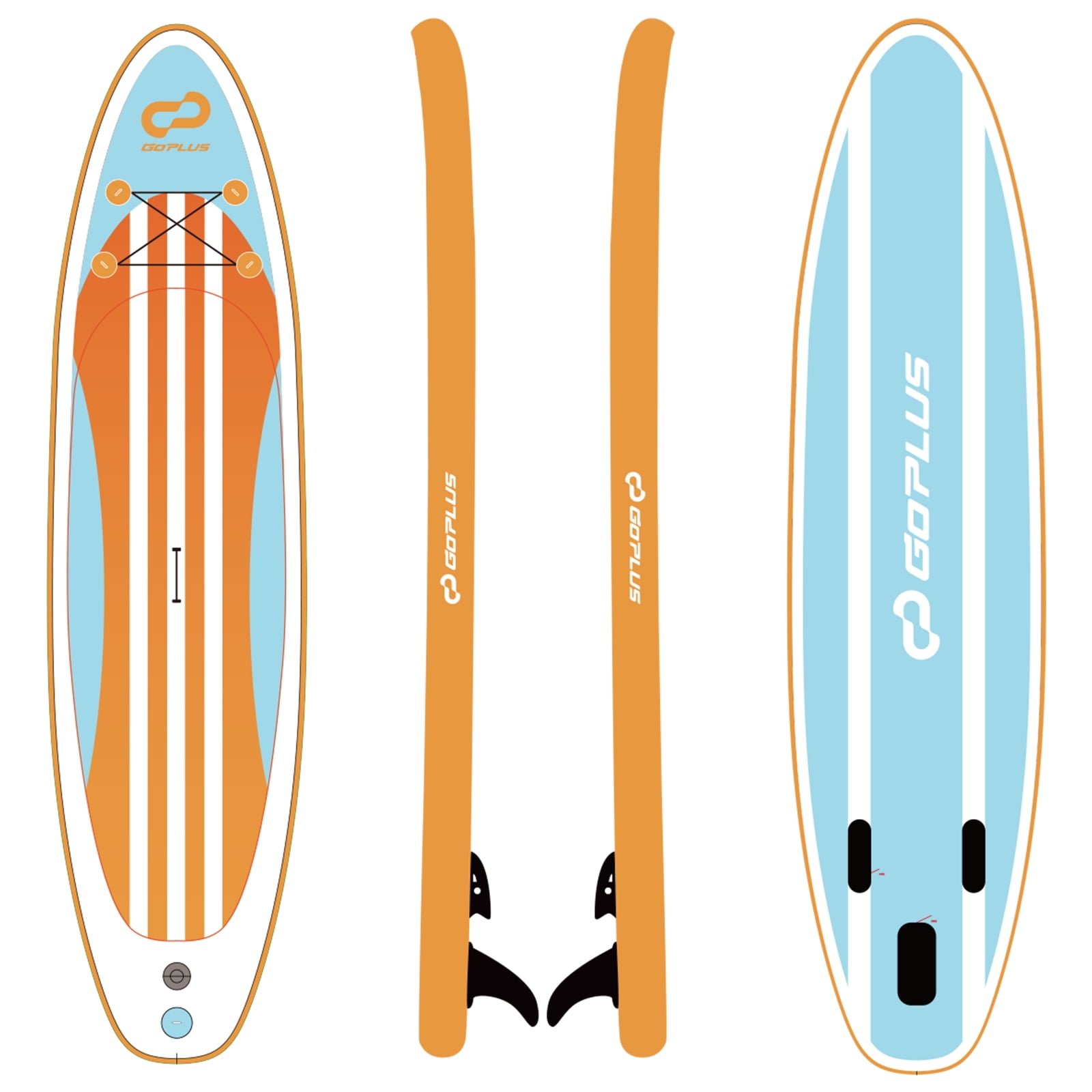 Goplus Large Inflatable SUP Board, Portable Paddle Board with 5D rings ...