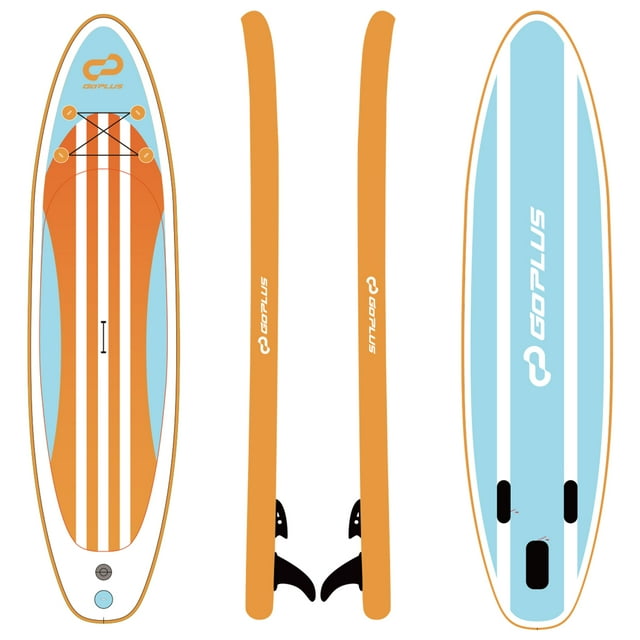 Goplus Large Inflatable SUP Board, Portable Paddle Board with 5D rings ...