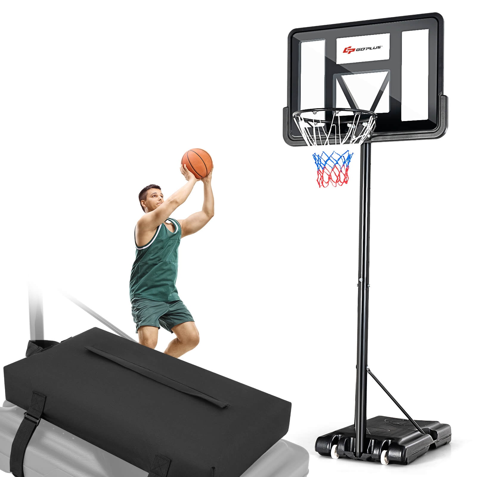 Goplus Portable Basketball Hoop Stand Adjustable Height with ...