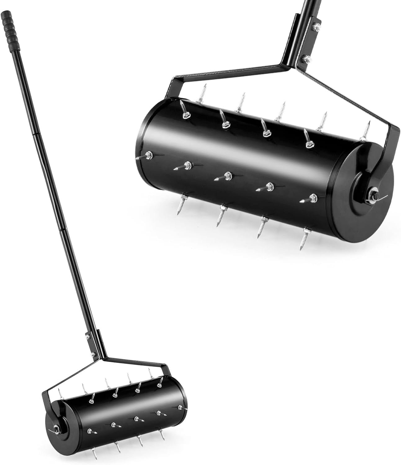 Goplus Rolling Lawn Aerator, Garden Yard Rotary Push Tine Filled Sand ...