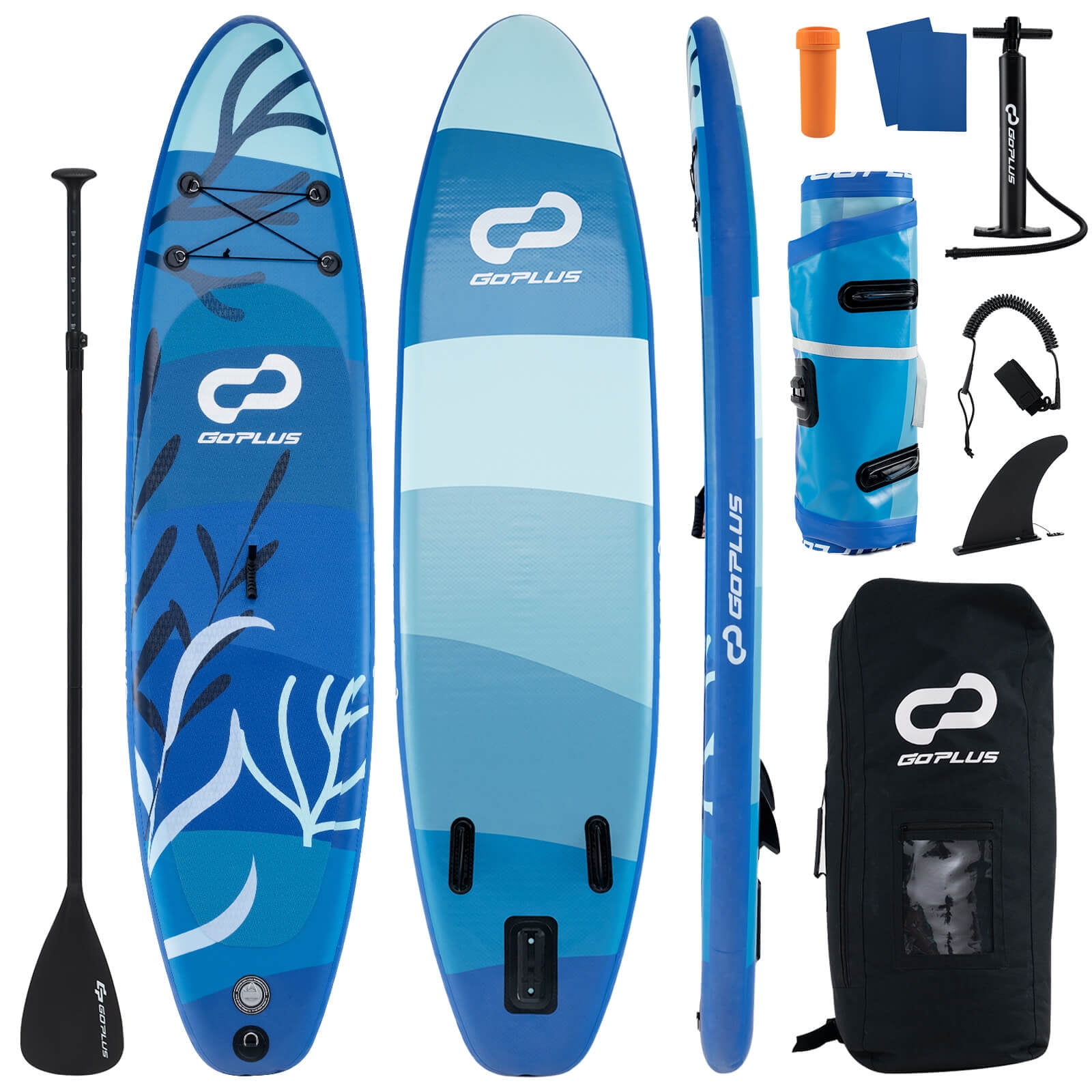 Goplus Small Inflatable SUP Board, Portable Paddle Board with 5D rings ...