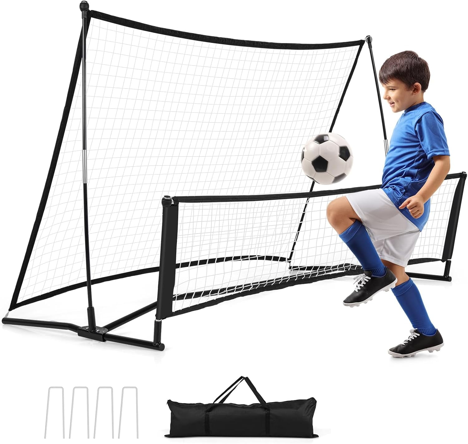Goplus Soccer Trainer 80”x40”, 2-in-1 Soccer Rebounder Net with ...