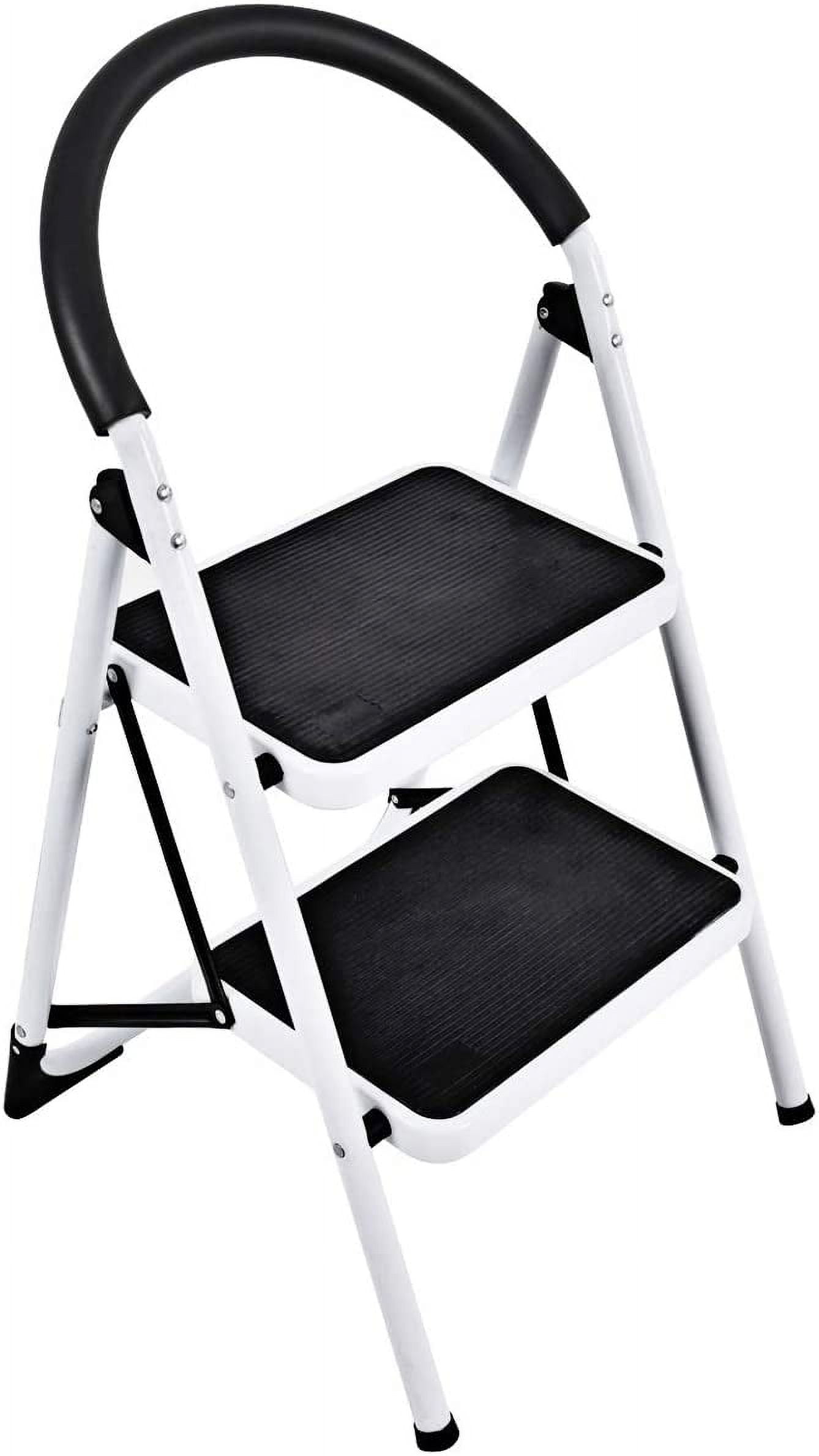 Goplus Step Ladder, Heavy Duty Folding 2 Step Ladder Step Stool with ...