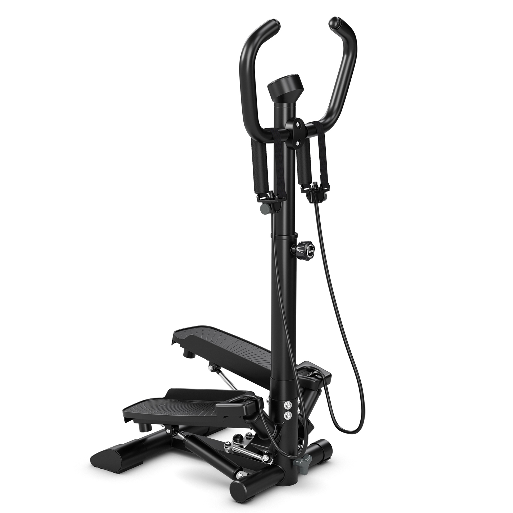 Goplus Twist Stair Stepper Machine W/Handlebar Monitor Resistance Bands ...