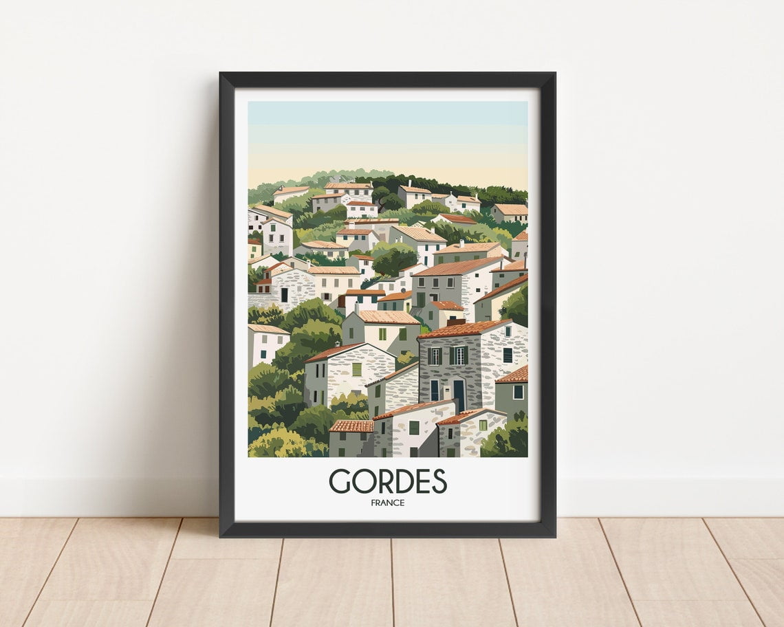 Gordes Poster France Scenic Countryside Wall Art Decor, Stretched ...