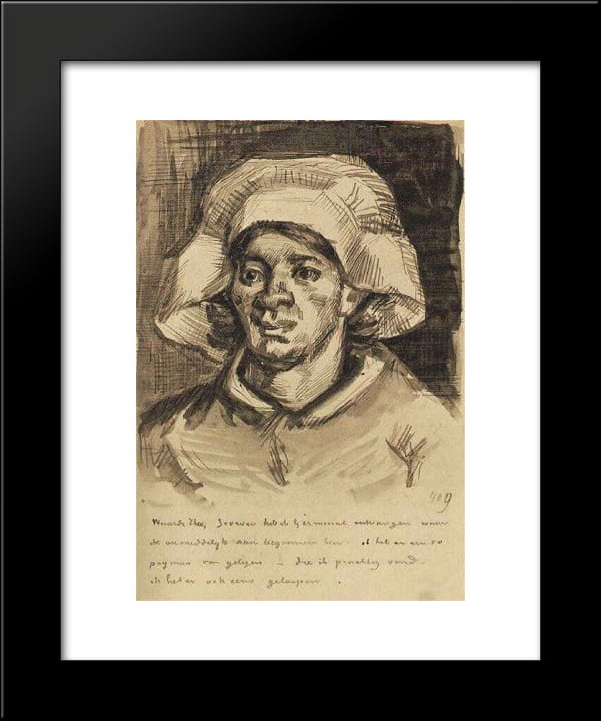 Gordina de Groot, Head 20x24 Framed Art Print by Vincent van Gogh ...