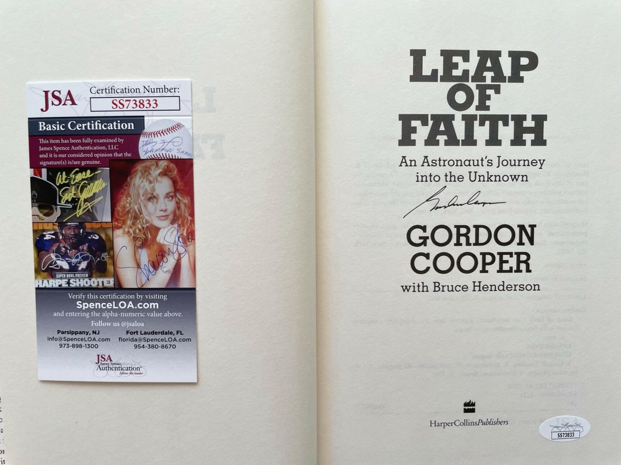 Gordon Cooper autographed Leap of Faith hardcover book JSA Mercury 7 ...