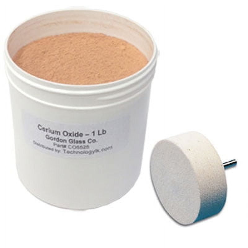 Gordon Glass® 1 LB Cerium Oxide Powder and 4" Felt Polishing Wheel Kit ...