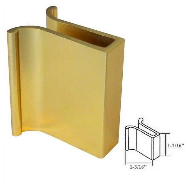 Gordon Glass® Brite Brass Frameless Shower Door Slip-On Finger Pull ...