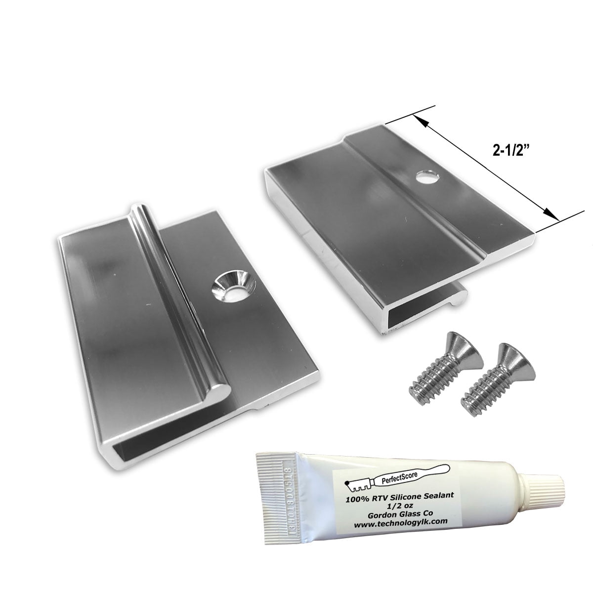 Gordon Glass™ Chrome Finish Towel Bar Base Brackets for Frameless ...