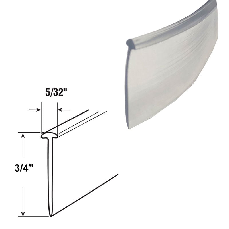 Gordon Glass® Clear 3 4 Half Round Type Shower Door Bottom Seal And