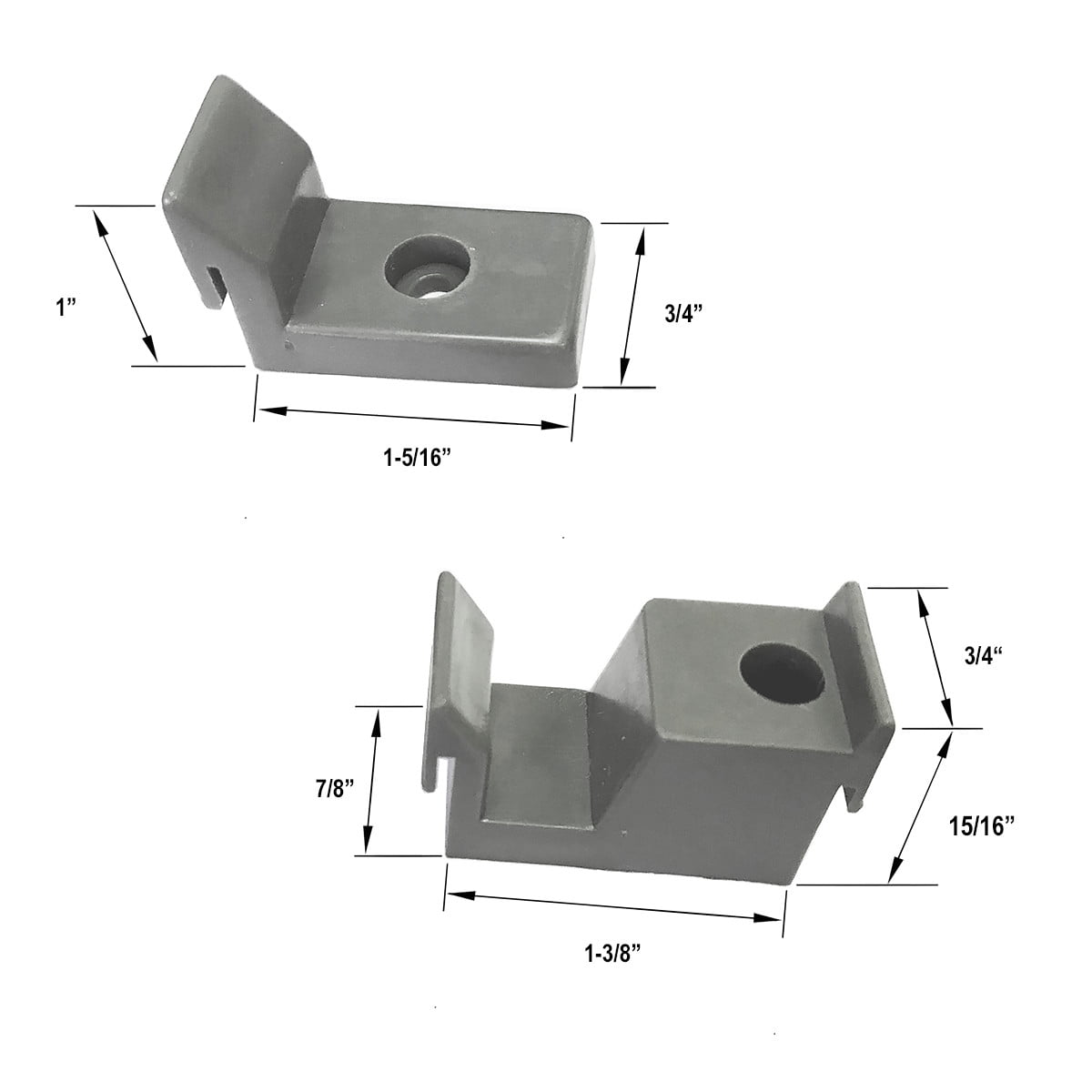 Gordon Glass™ Gray Jamb Guide and Bumpers for Sliding Shower Doors ...