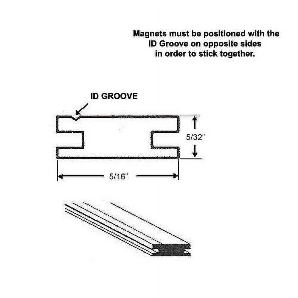 Gordon Glass™ SDMZV521A Framed Swing Shower Door Flexible Magnetic Strip Insert - 75" Long Brown ...
