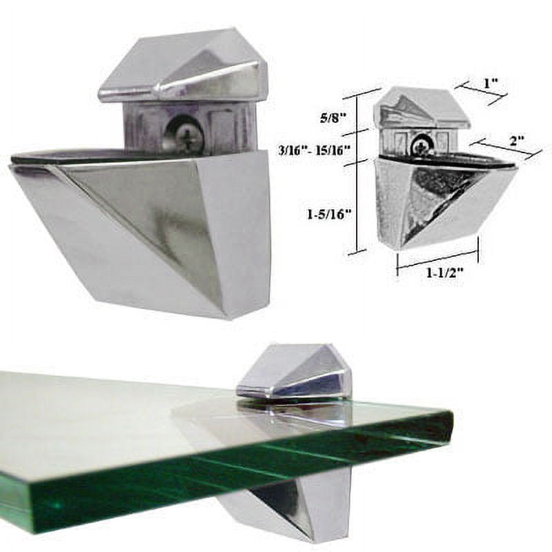 Gordon Glass® Satin Chrome Adjustable Glass or Wood Shelf Brackets ...
