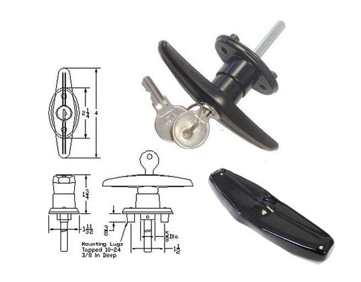 Gordon Glass® Truck Cap Locking T-Handle with Dust Cover - Counter ...