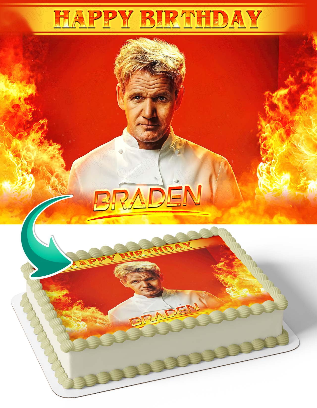 Gordon Ramsay Master Chef Edible Image Cake Topper Personalized ...