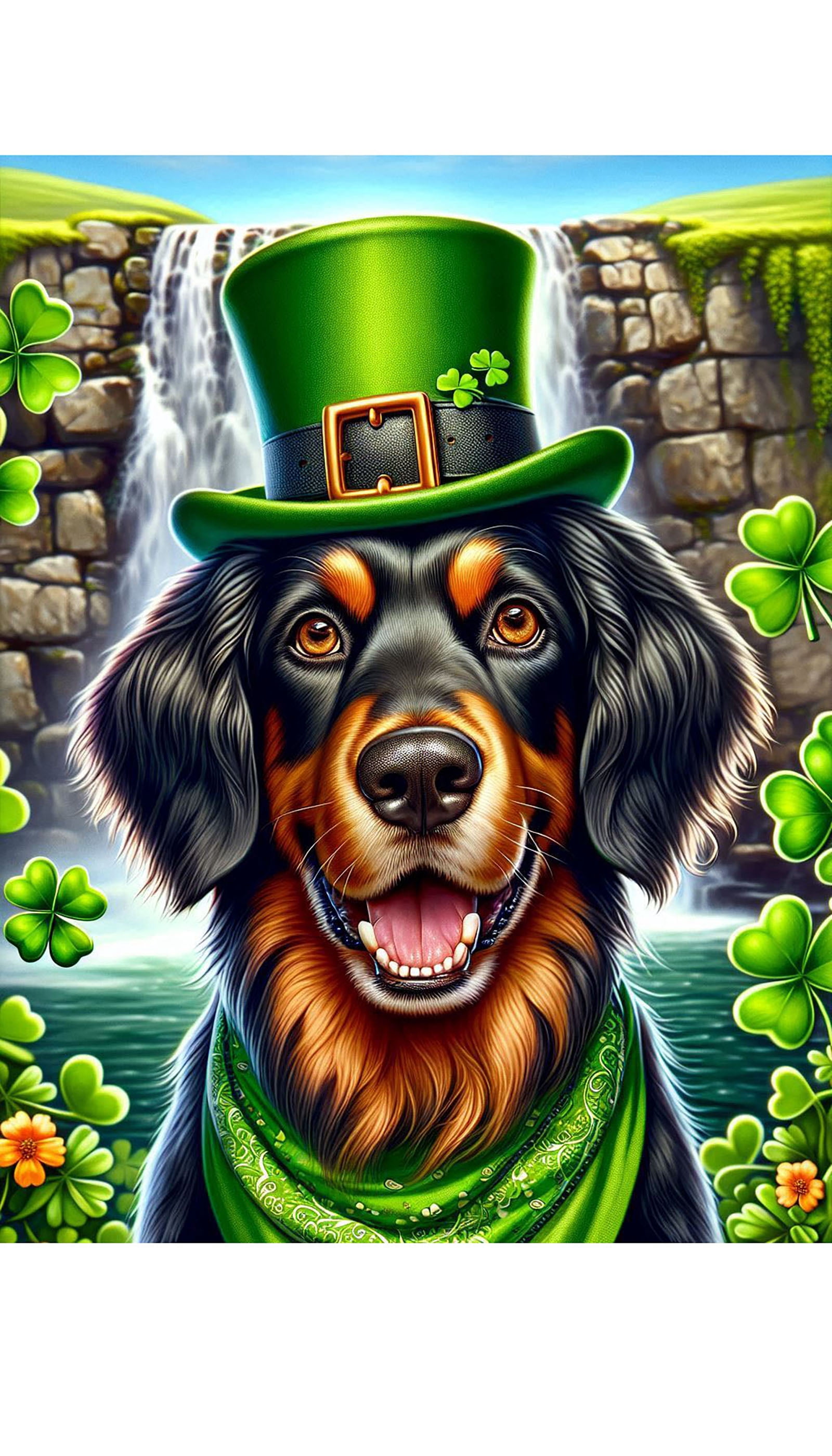 Gordon Setter - Best of Breed DCR Saint Patricks Day House Flag 28" x ...