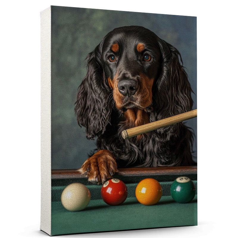 Gordon Setter Cute Dog Billiards Canvas Canvas – Retro Gordon Setter ...