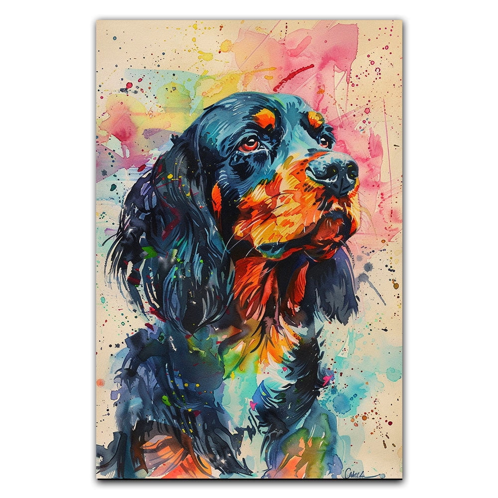 Gordon Setter Dog Art Print Poster, Wall art Painting Decor Gordon ...