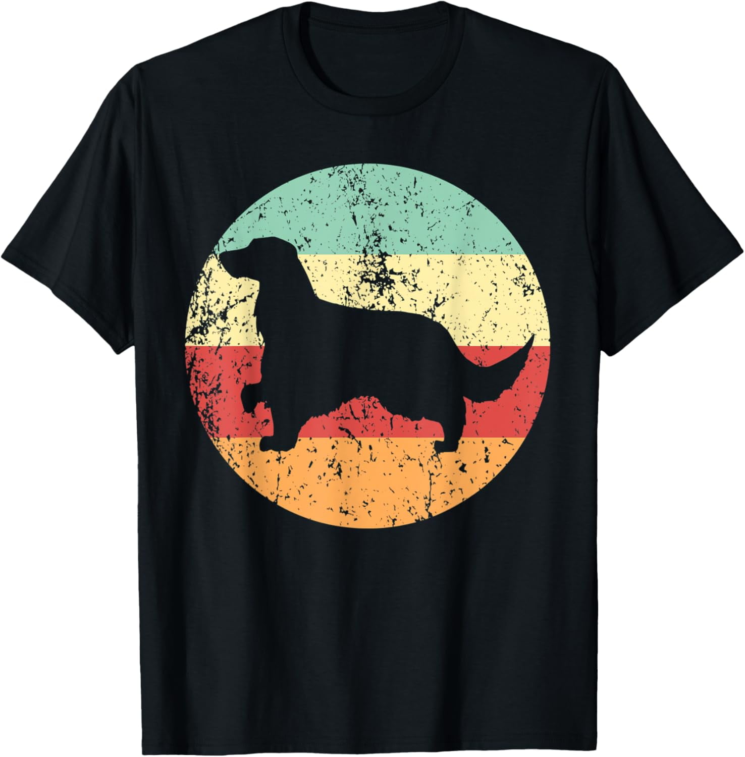 Gordon Setter Dog Breed Silhouette Cool Retro 1970's Circle T-Shirt ...