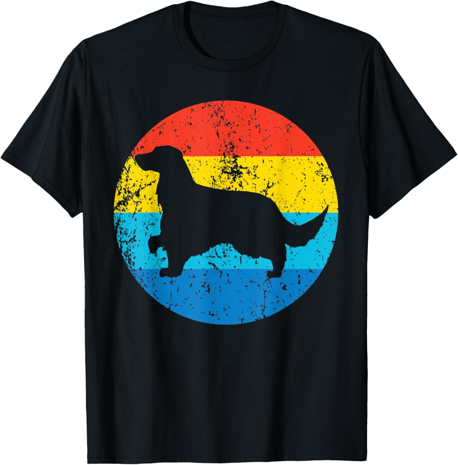 Gordon Setter Dog Breed Silhouette Retro 1970's Circle T-Shirt men and ...