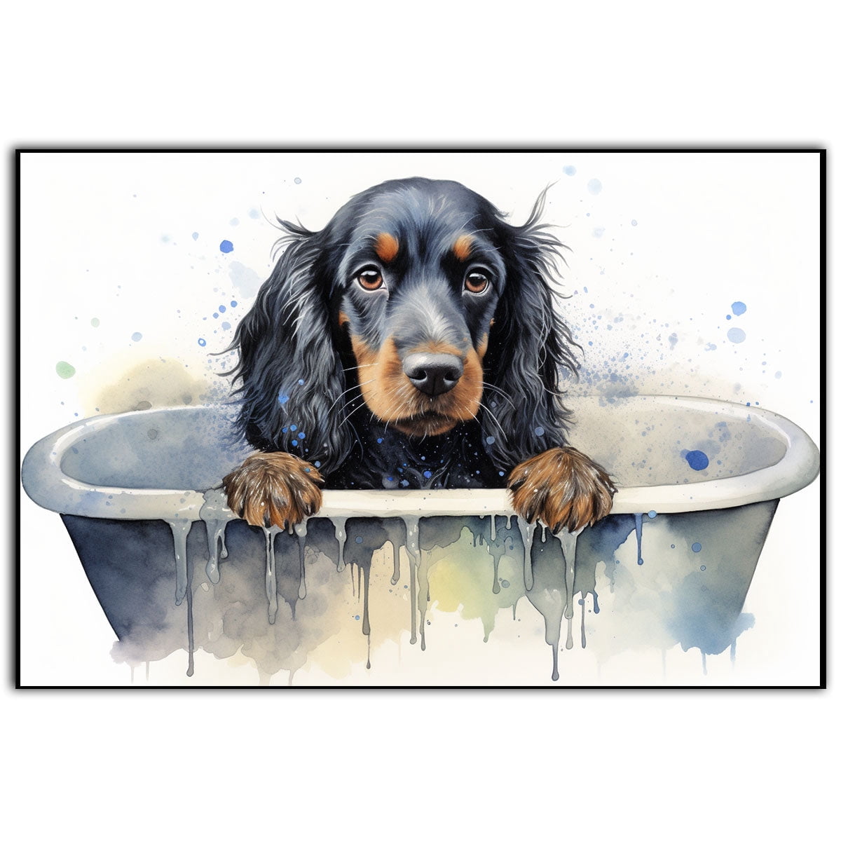 Gordon Setter Dog Canvas Bathroom Décor - Unique Bath Wall Decor ...