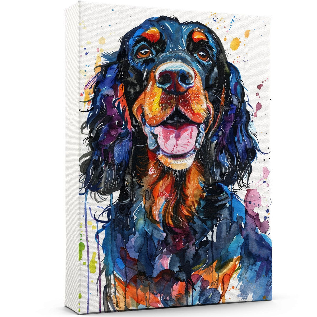 Gordon Setter Dog Canvas Wall Art Prints,Watercolor Dog Art Canvas ...
