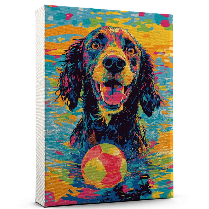 Gordon Setter Dog Stretched Canvas Size 8x12 Swimming Canvas – Cute ...