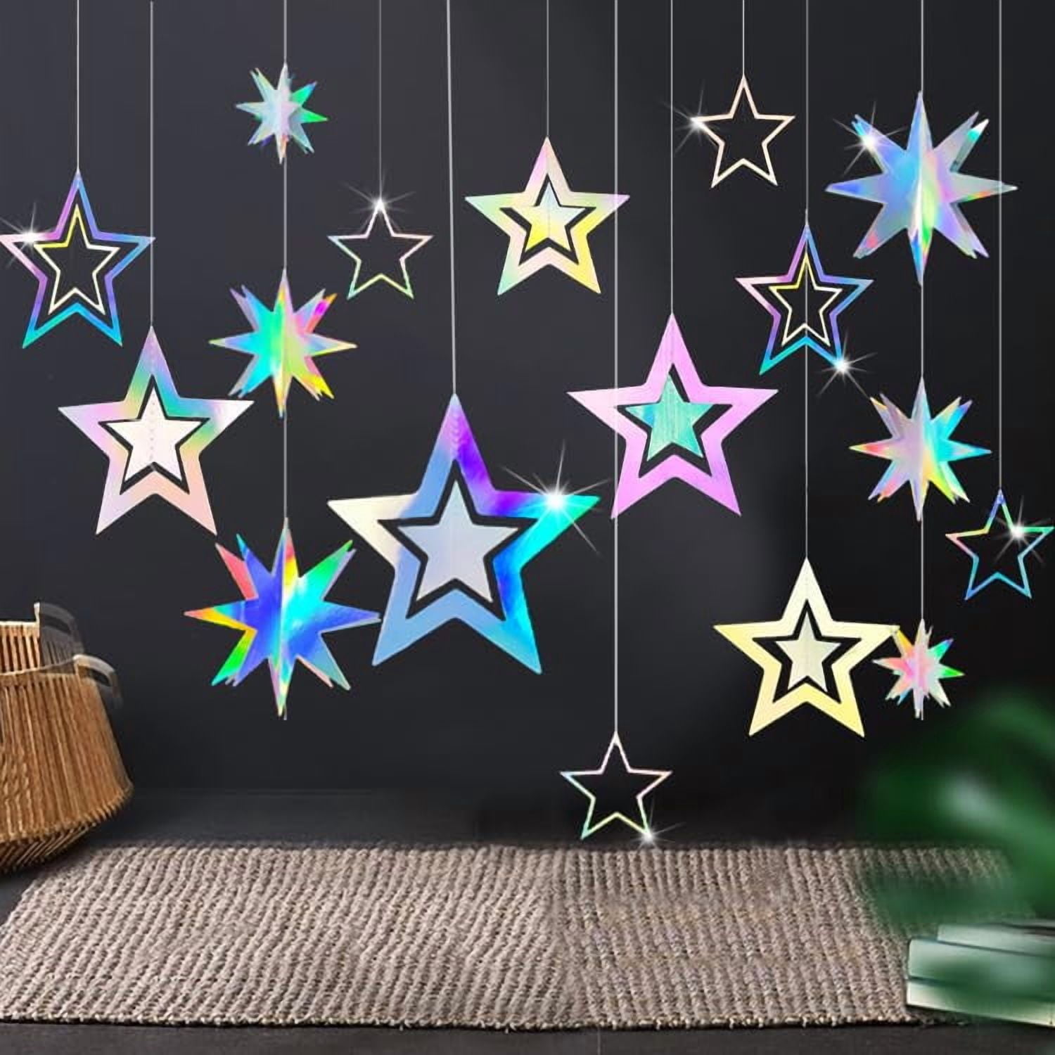 Goresory Star Party CORNET Decoration 3D Laser Streamer Backdrop Banner ...