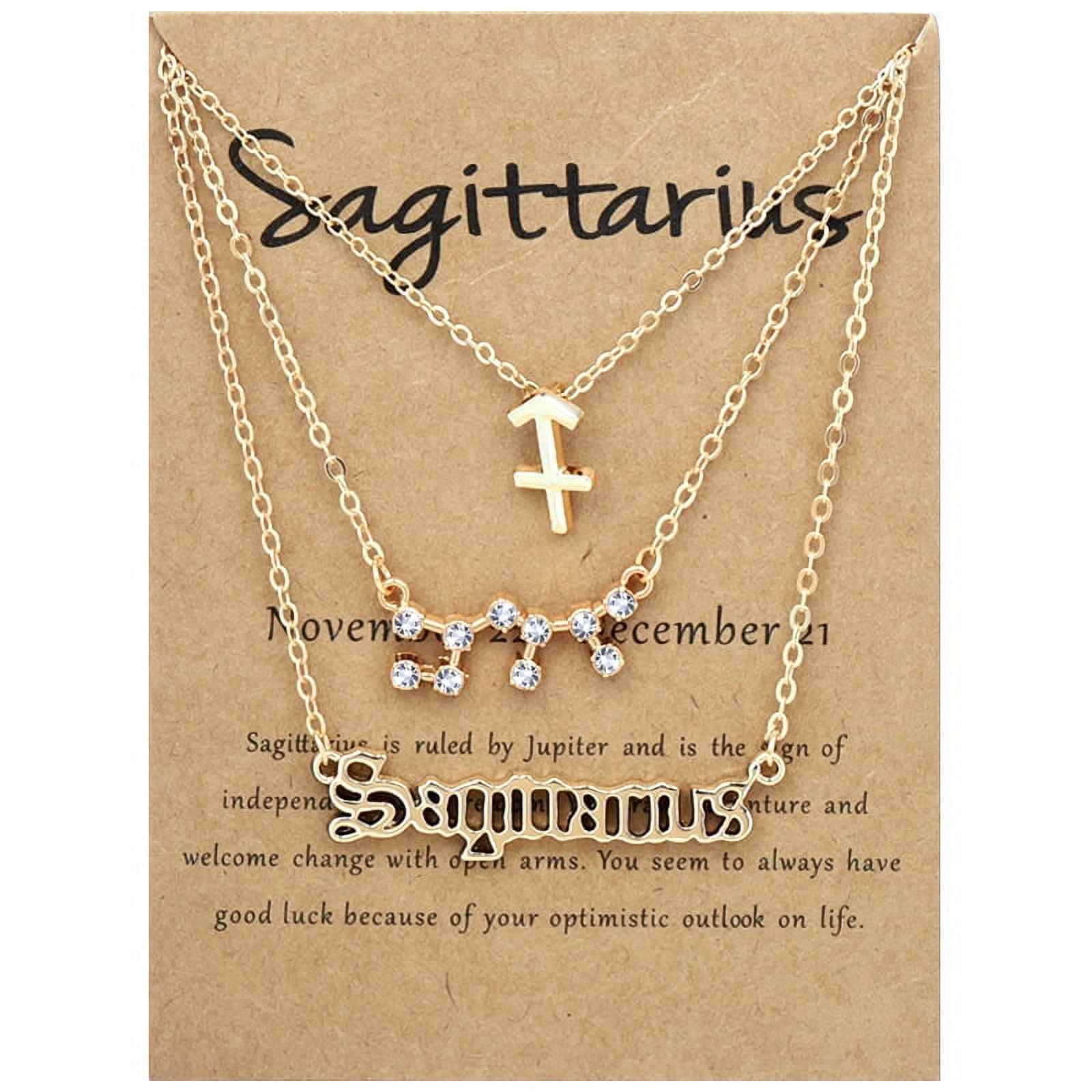 Gorgeous 3-Pack Zodiac Alphabet Symbols Rhinestone Clavicle Chain ...