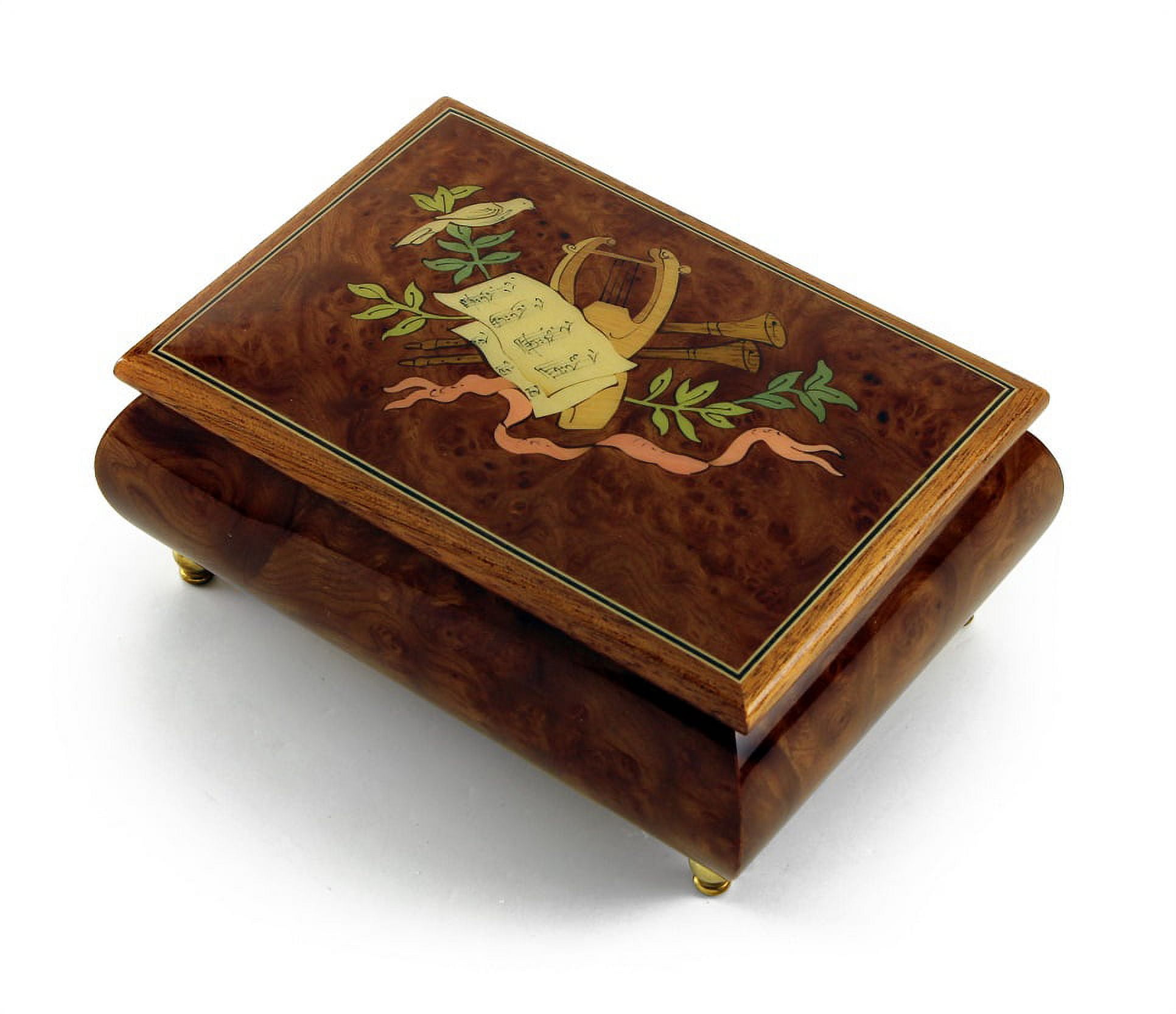 Gorgeous 30 Note Lyre and Sheet Music with Ribbon Musical Jewelry Box ...