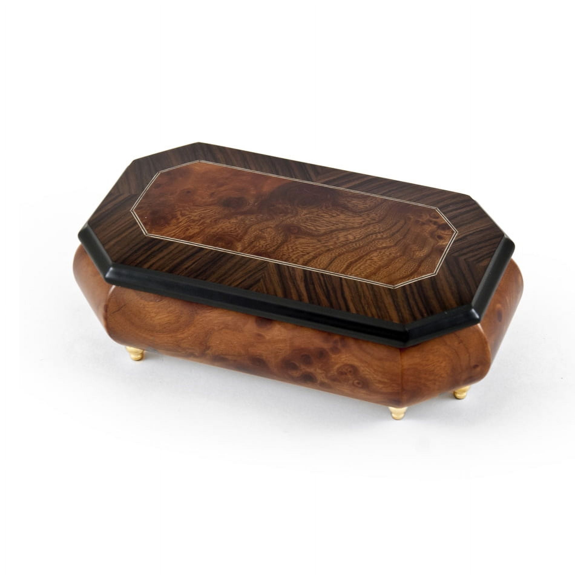 Gorgeous 30 Note Natural Wood Tone Classic Style Cut Corner Music Box ...