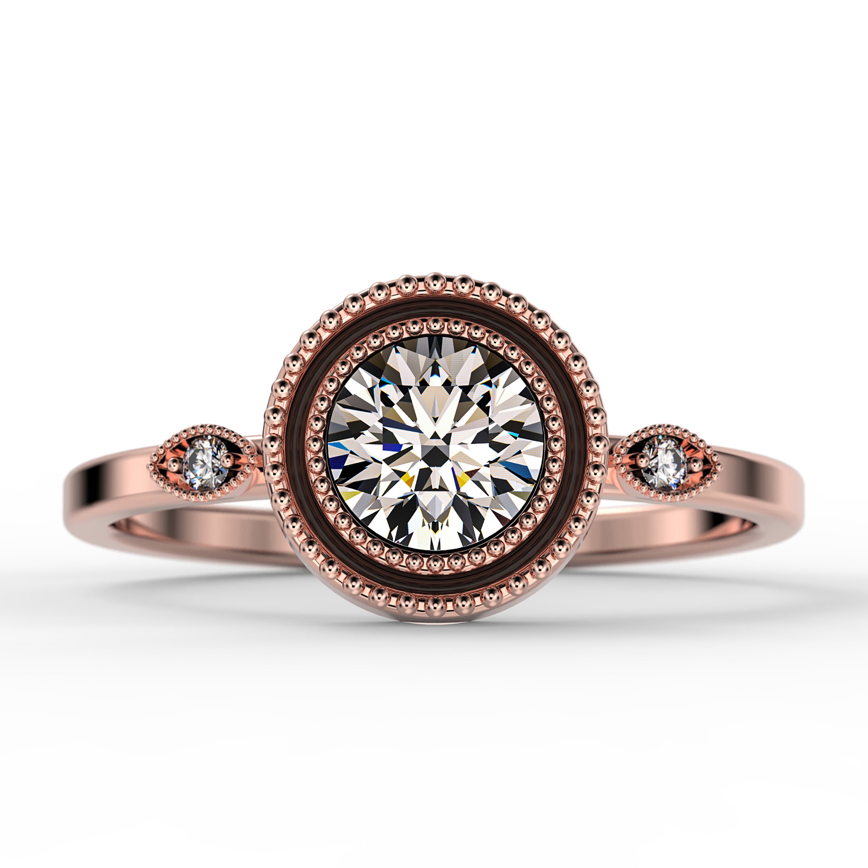 Gorgeous Art nouvea 1.10 Carat Round Cut Antique Diamond Moissanite ...