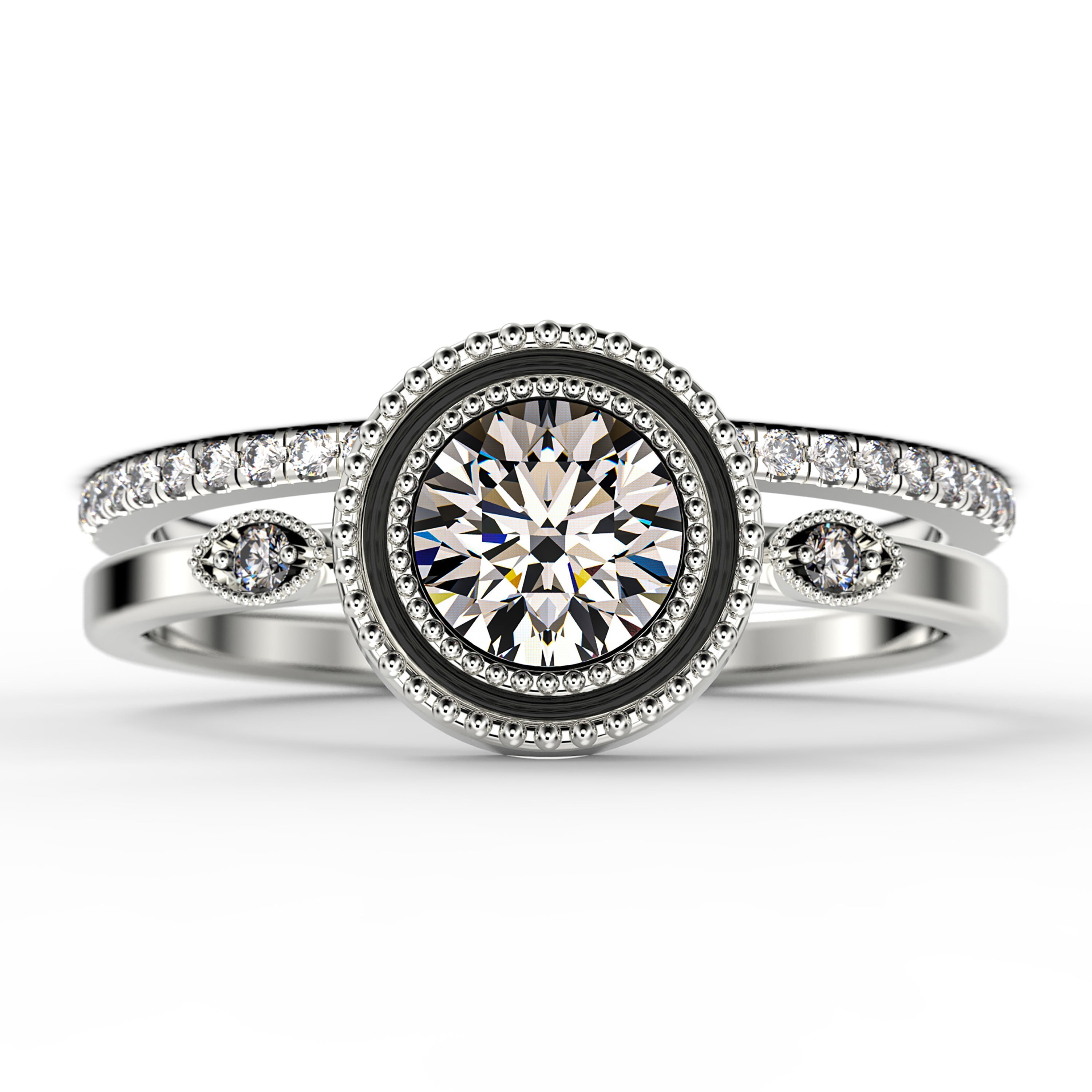 Gorgeous Art nouvea 1.60 Carat Round Cut Diamond Moissanite Engagement Ring, Boho Moissanite ...
