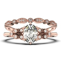 Vintage Look Boho & hippie 1.75 Carat Round Cut Diamond Moissanite Engagement Ring, Wedding Ring ...