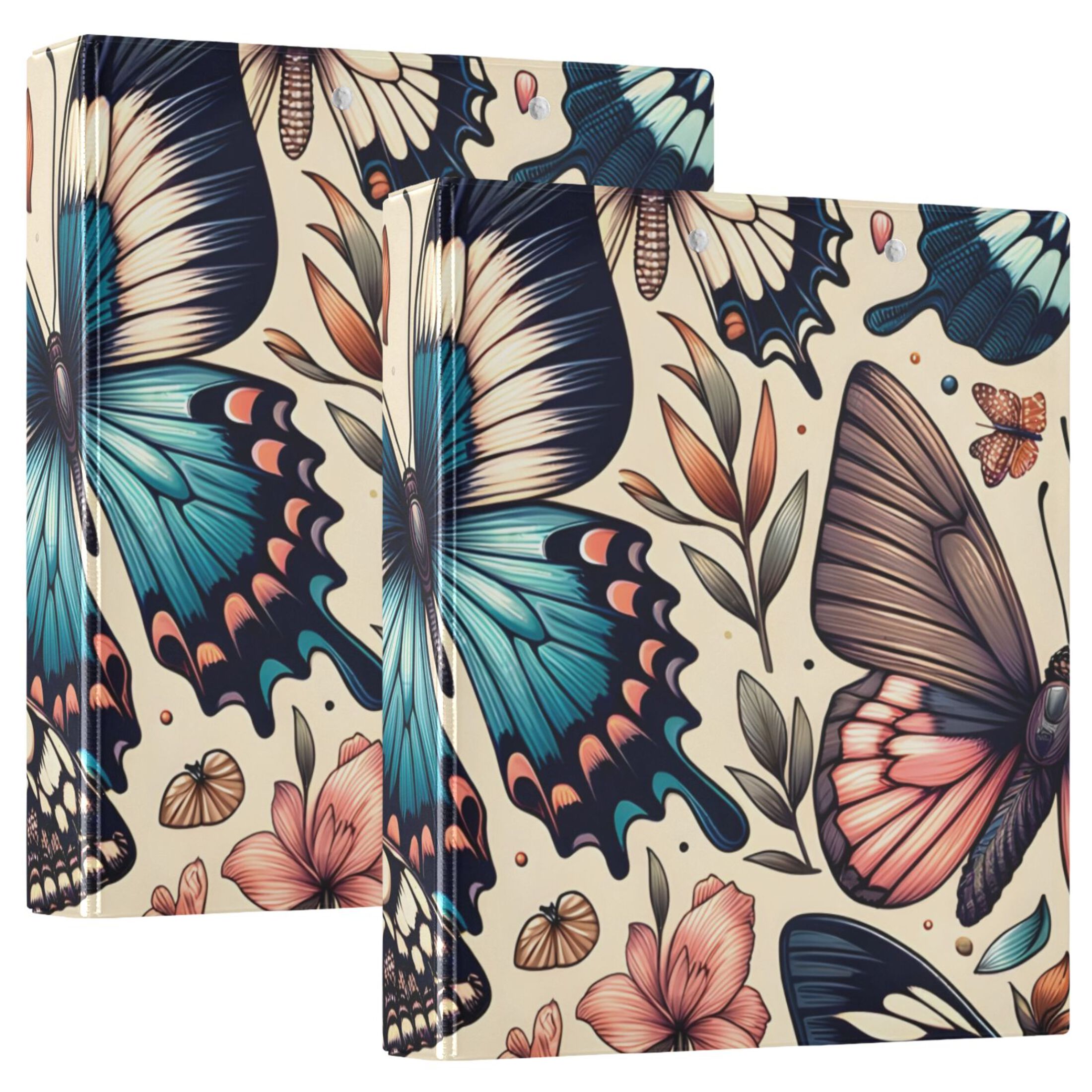Gorgeous Butterflies and Plants 3 Ring Hardcover Binders 1.5" Round ...