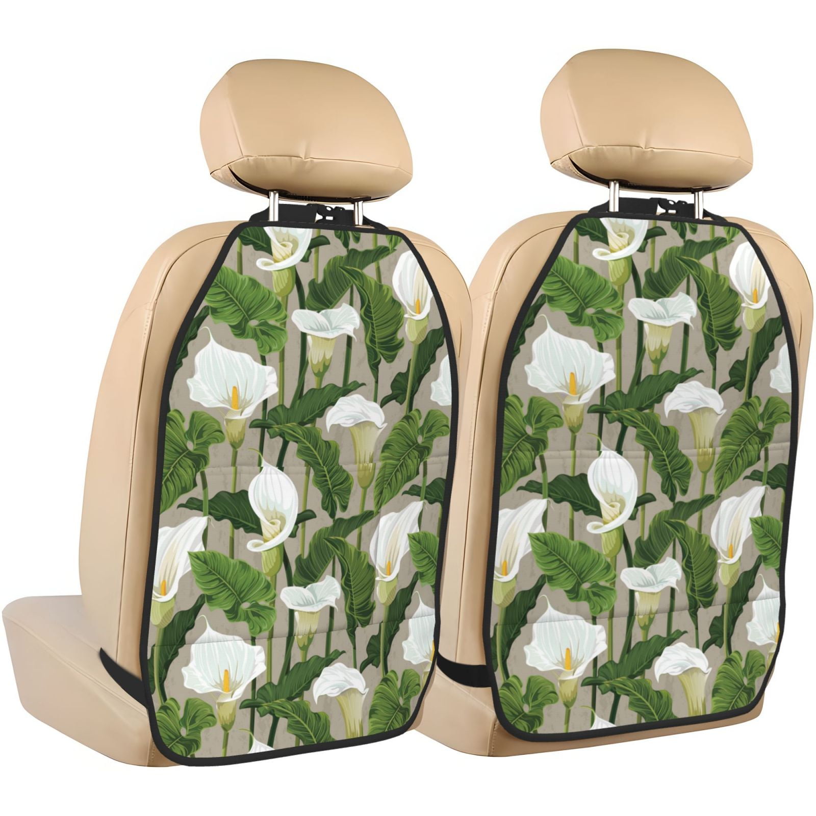 Gorgeous Calla Lily Flowers Backseat Car Organizer, 2 Pack Kick Mats ...