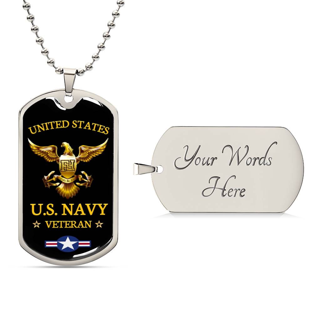 Gorgeous Dog Tag for Navy Veteran - Graphic Military Dog Tag Necklace ...