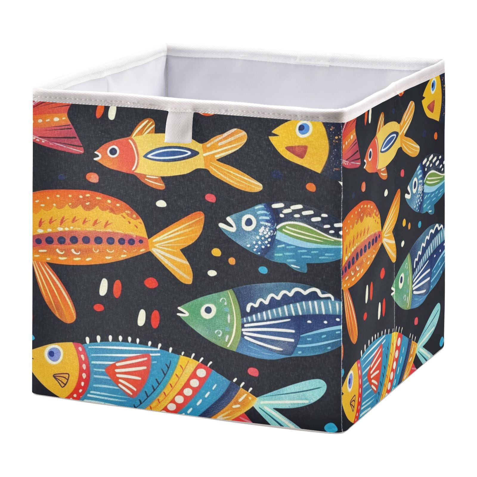 Gorgeous Fish-6 Storage Box, Fabric Cube Storage Box, Collapsible ...