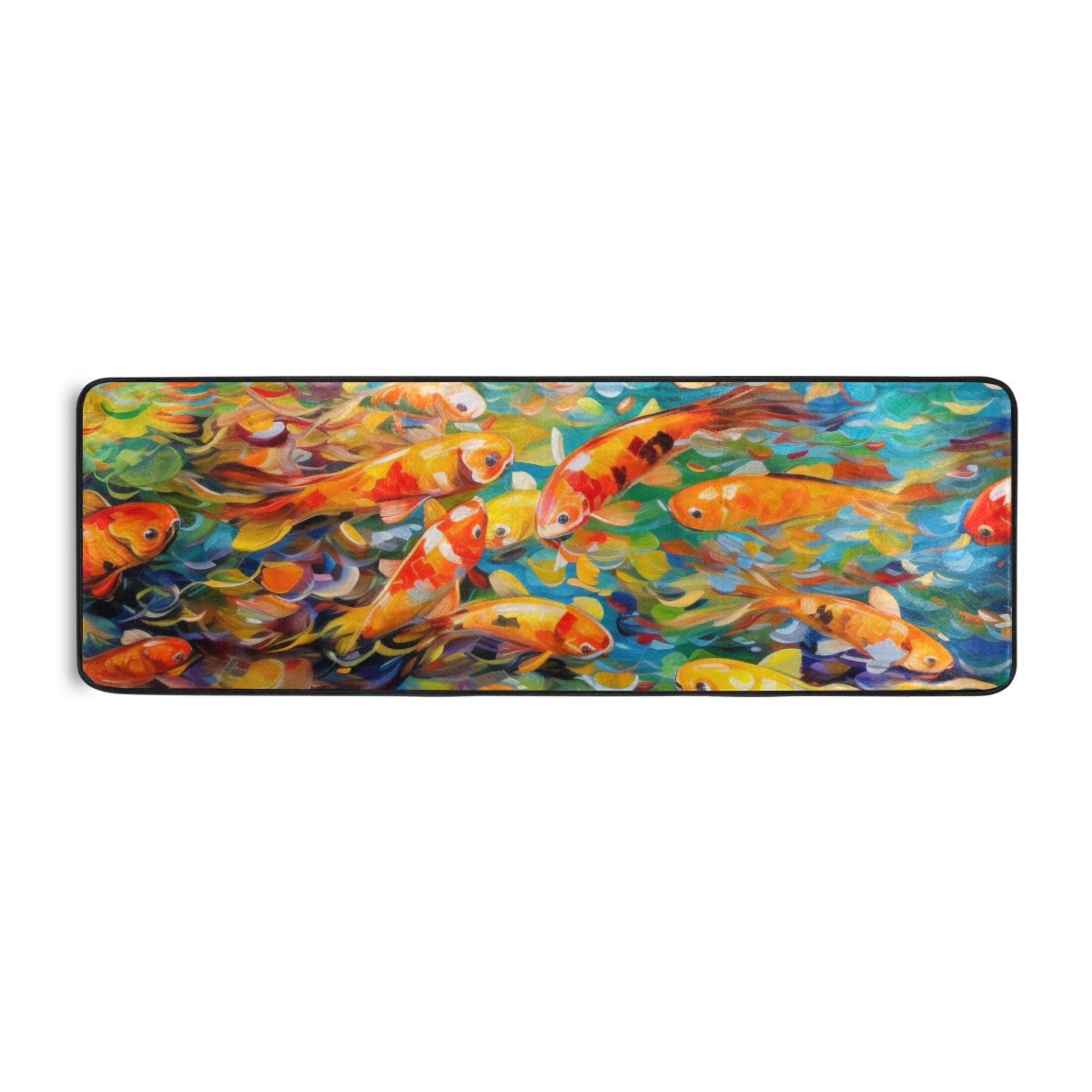 Gorgeous Fish Colorful Runner Rug for Hallways Kitchen Non Slip 2'x 6 ...