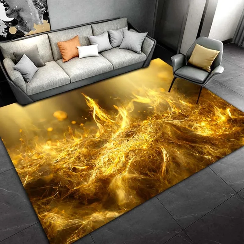 Gorgeous Flame Pattern Carpet Fire Art Rug for Living Room Bedroom Area ...