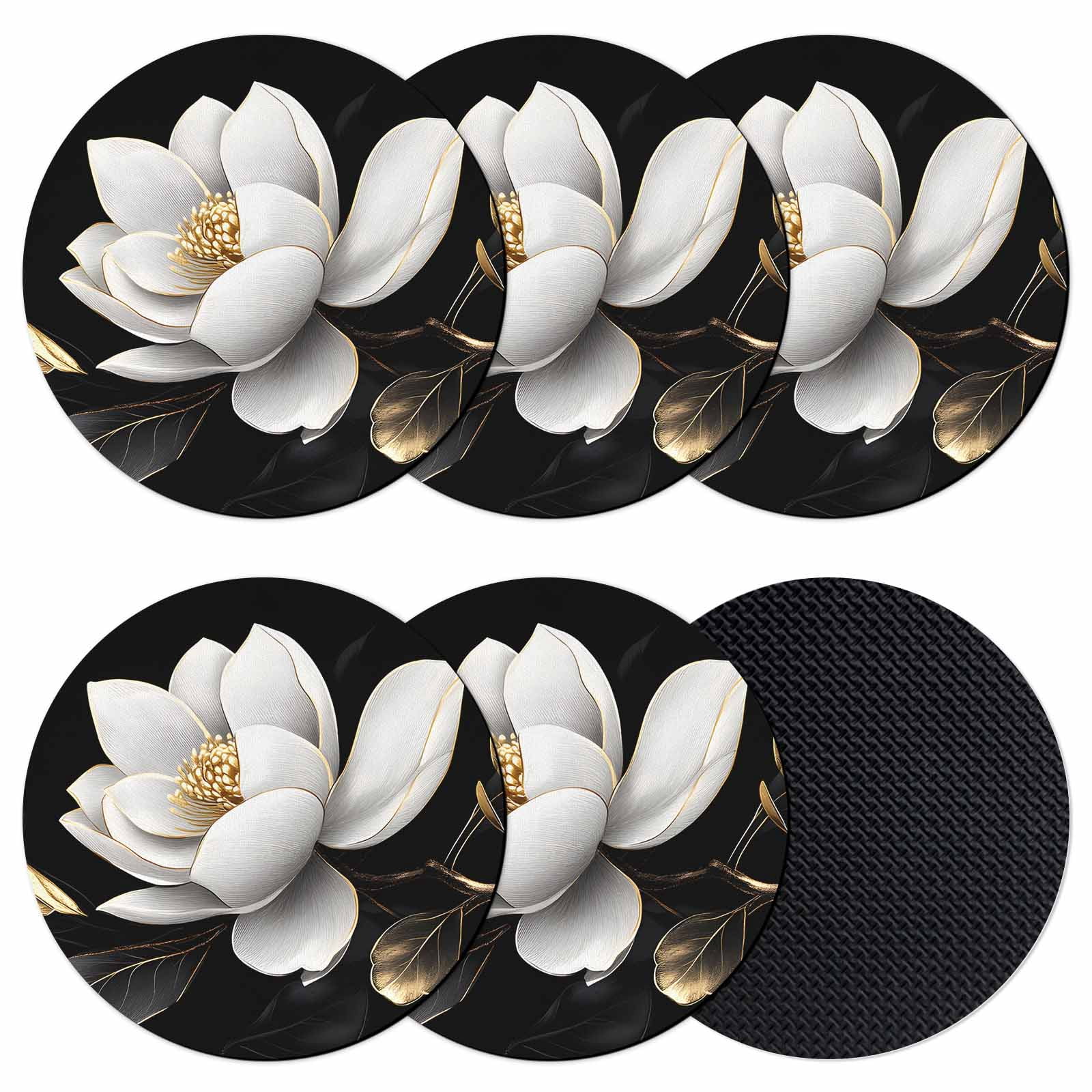 Gorgeous Flowers Coasters Set of 6, Soft Absorbent Coasters for Drinks ...