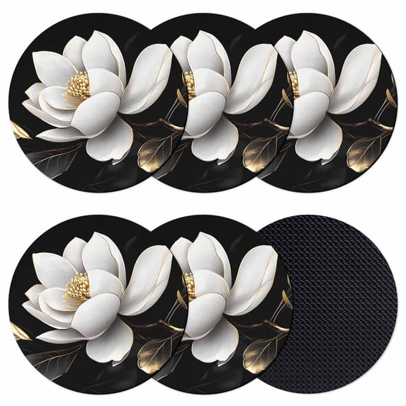 Gorgeous Flowers Coasters Set of 6, Soft Absorbent Coasters for Drinks ...