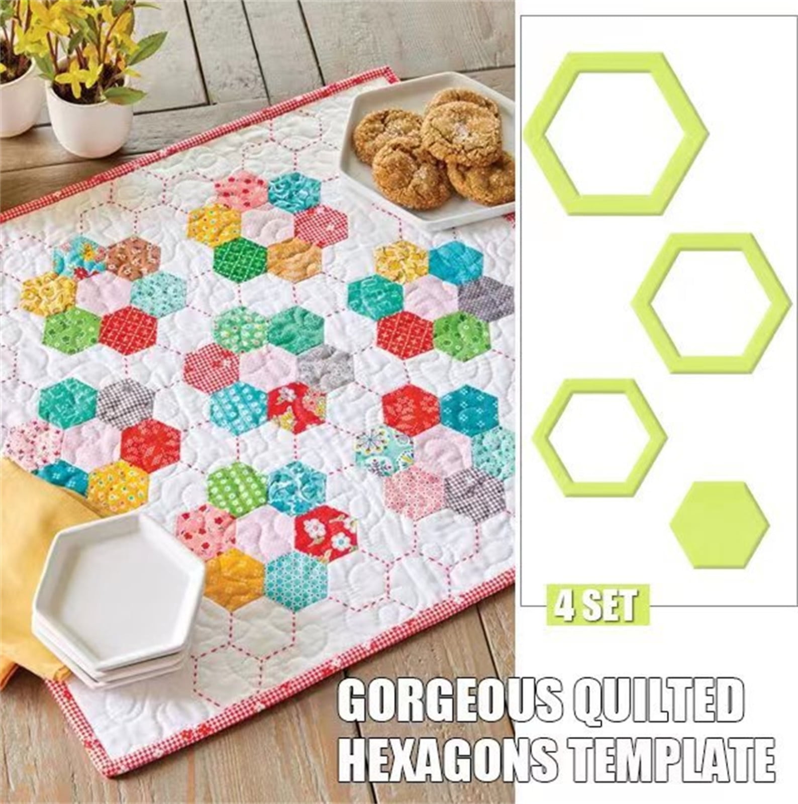 Gorgeous Hexagons Quilt Sewing Template, Quilt Pattern Template, Hexagon Quilt Design, Diy ...