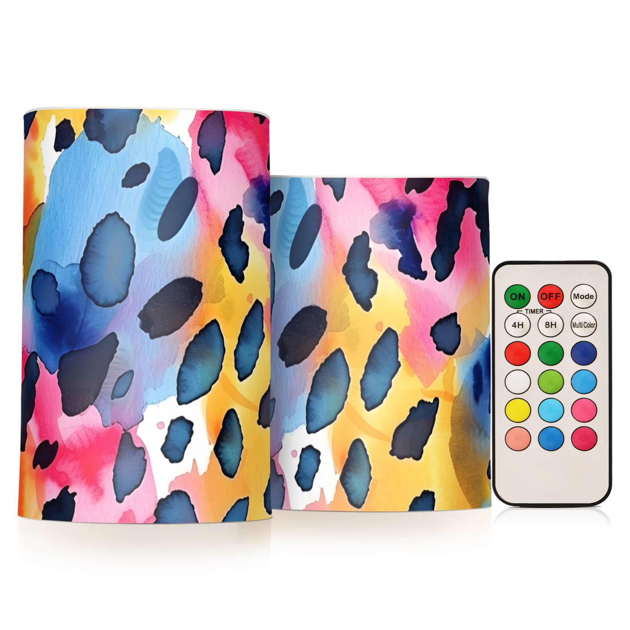 Gorgeous Leopard Flameless Candles with Remote Timer LED Battery ...