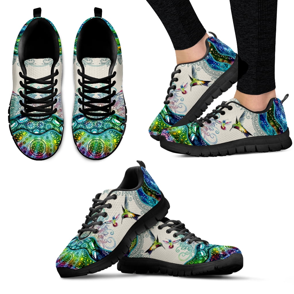 Gorgeous Marble Design Green Hummingbird Print Lightweight Lace-up ...
