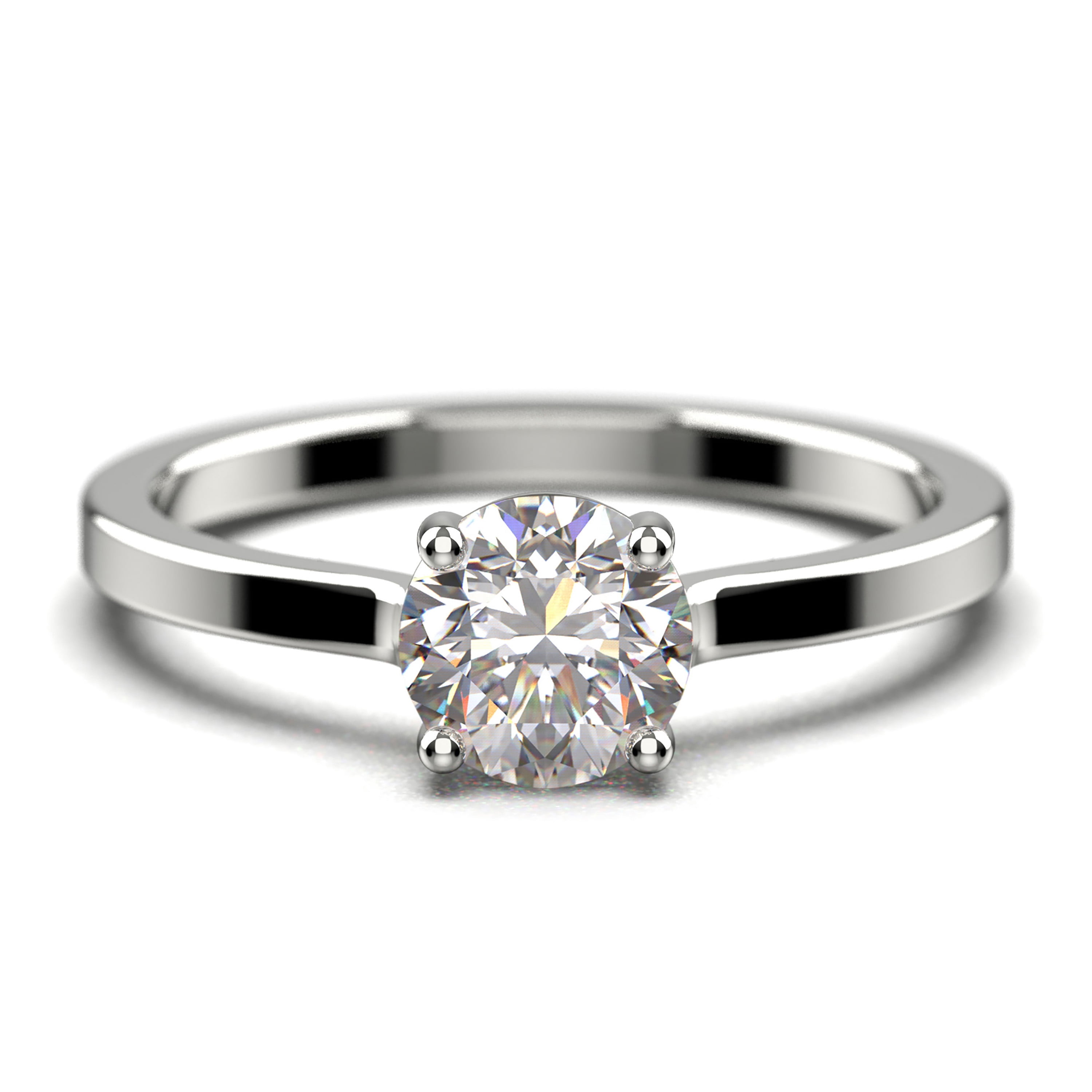 Gorgeous Minimalist 1.00 Carat Round Cut Diamond Moissanite Solitaire ...