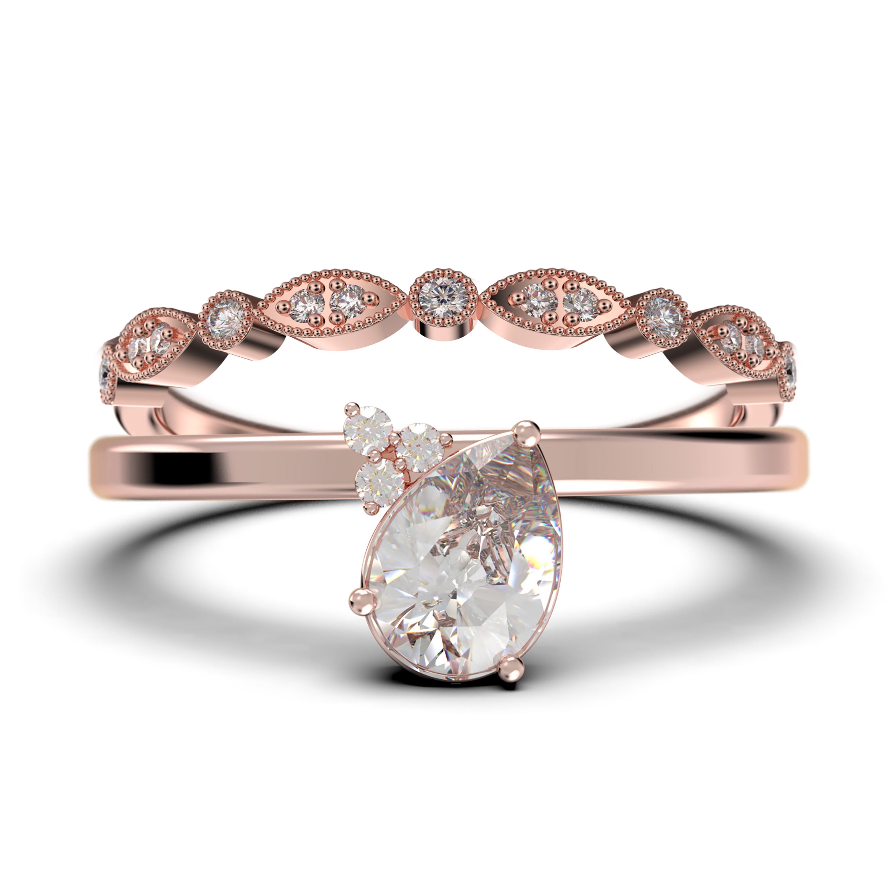 Gorgeous Minimalist 1.65 Carat Pear Cut Classic Diamond Moissanite ...