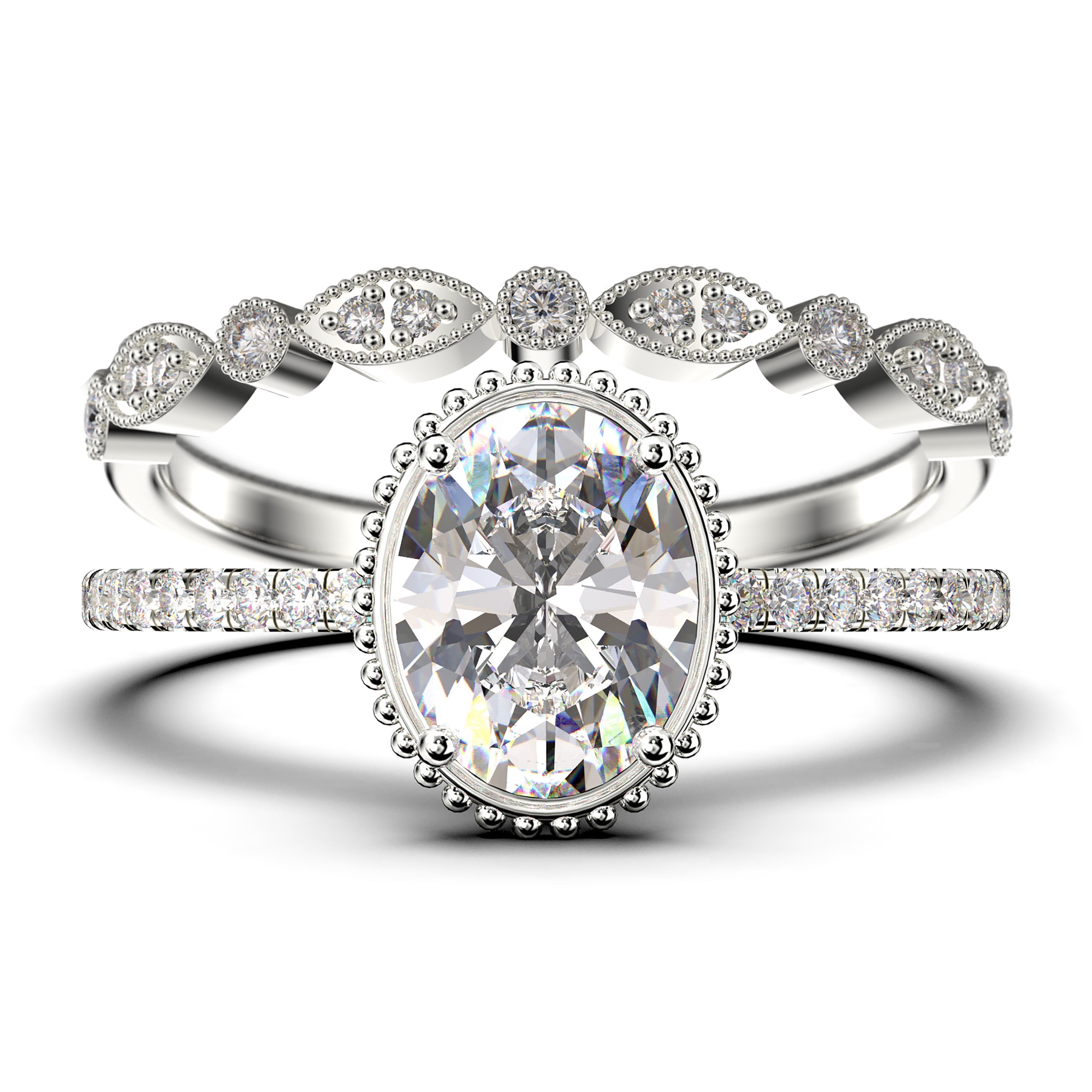 Gorgeous Minimalist 2.00 Carat Oval Cut Diamond Moissanite Engagement ...